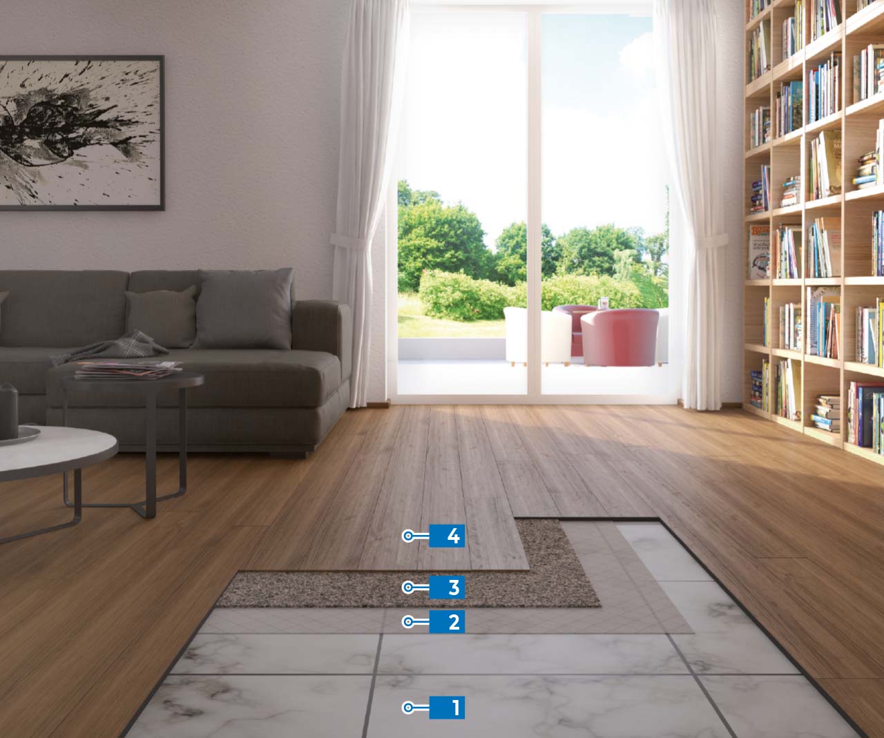 Installation of self-laying click LVT on soundproofing membrane | Mapei