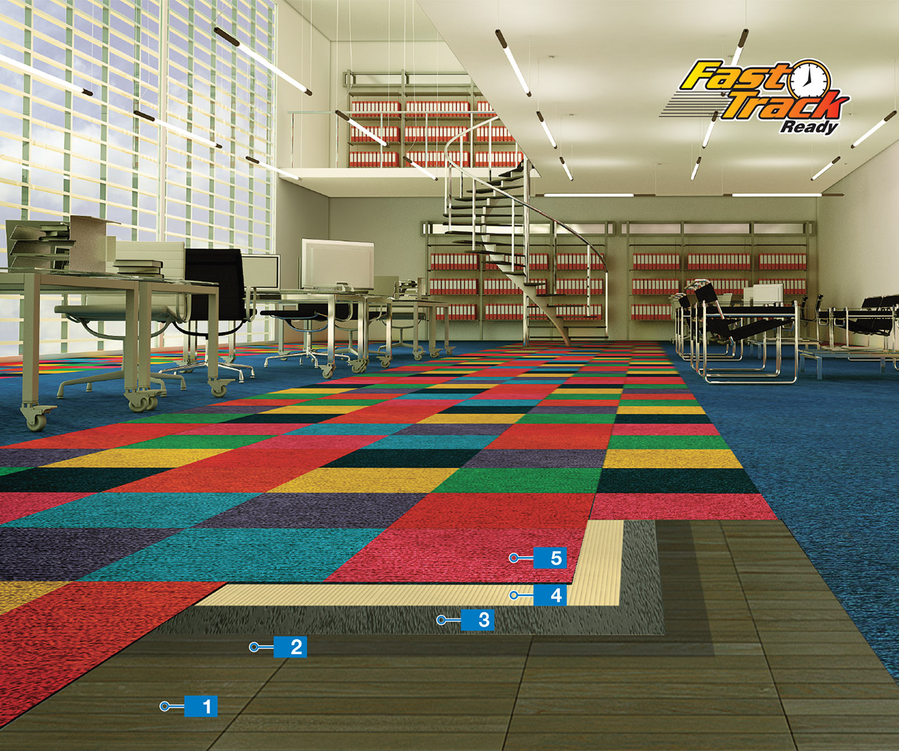 Fast Track system til tæppefliser på træunderlag | Mapei